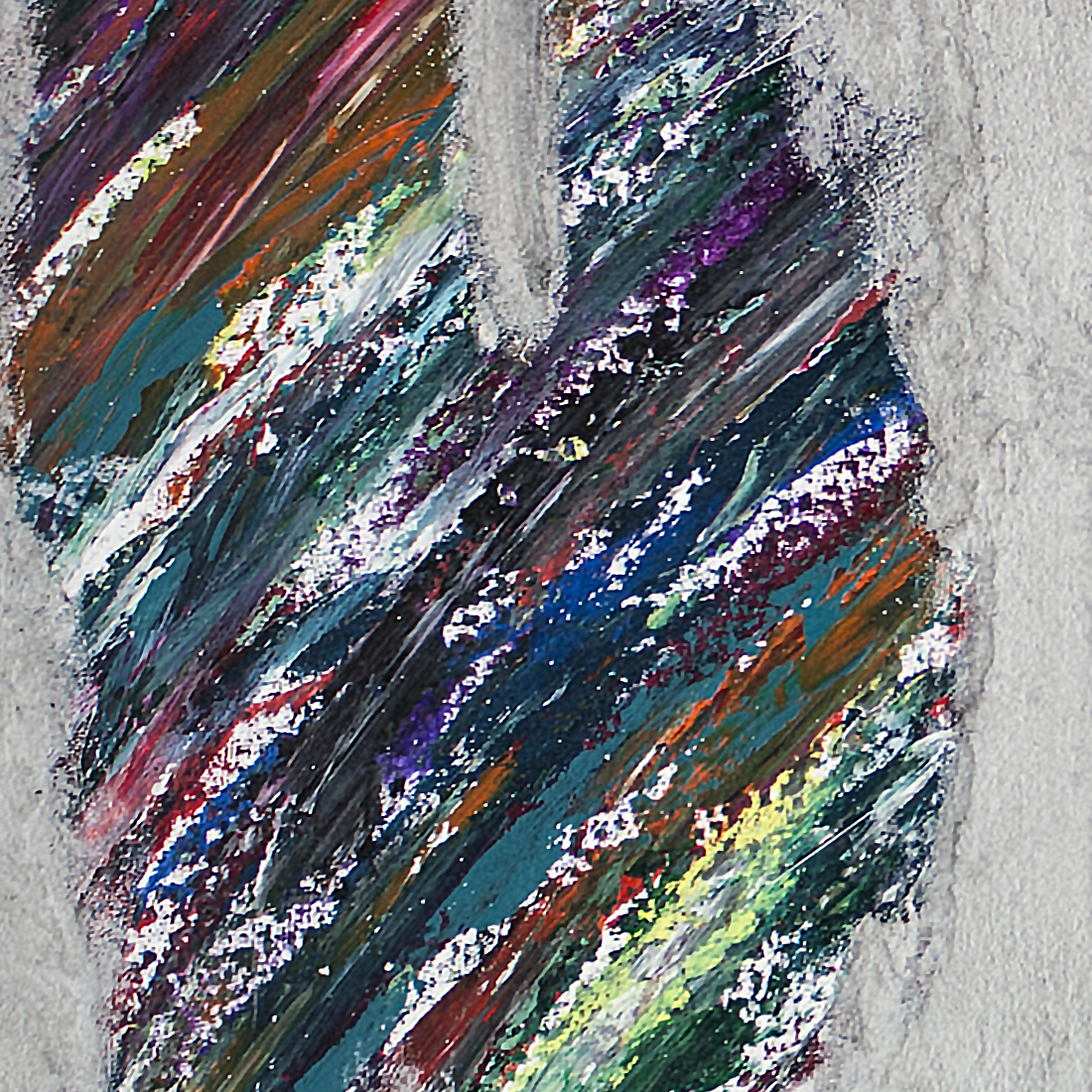 Breakthrough – Large Abstract Rainbow Mixed Media Painting – WhiteRose ...