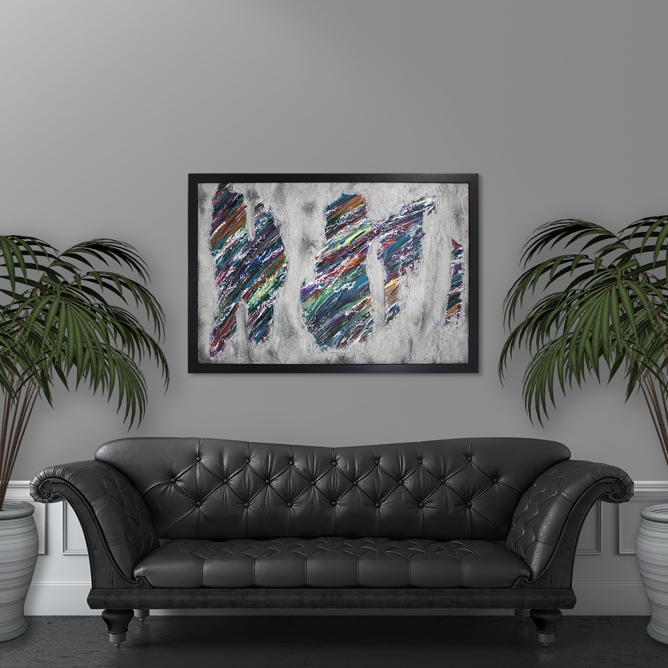 Breakthrough – Large Abstract Rainbow Mixed Media Painting – WhiteRose ...