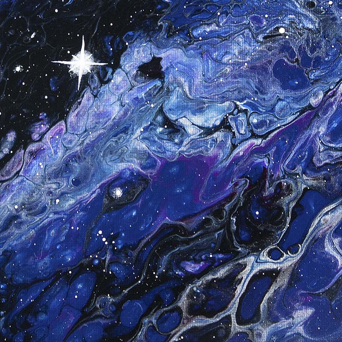 Waterfall Nebula – Space Pour Painting by Heather Miller – WhiteRose's Art