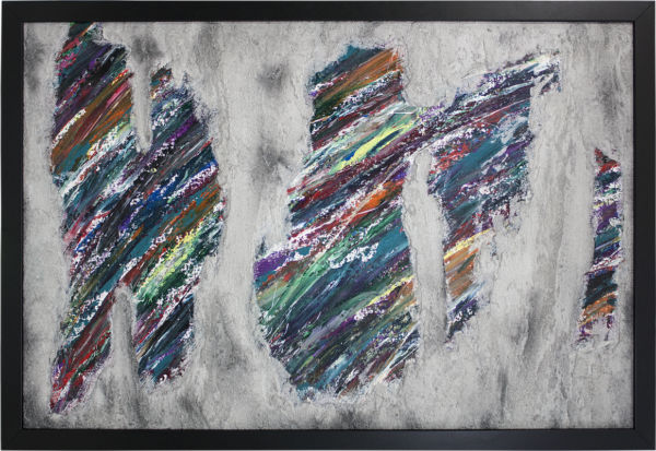 Breakthrough – Large Abstract Rainbow Mixed Media Painting – WhiteRose ...